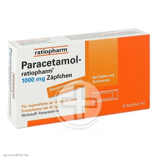 PARACETAMOL-ratiopharm 1.000 mg Zäpfchen